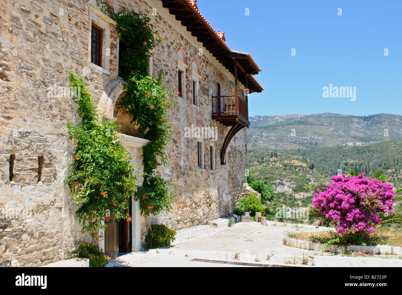 Megali Panagia Monastery of Virgin Mary Samos Greece Stock Photo - Alamy