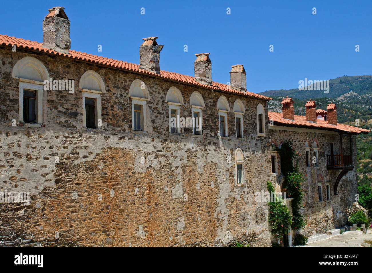 Megali Panagia Monastery of Virgin Mary Samos Greece Stock Photo - Alamy