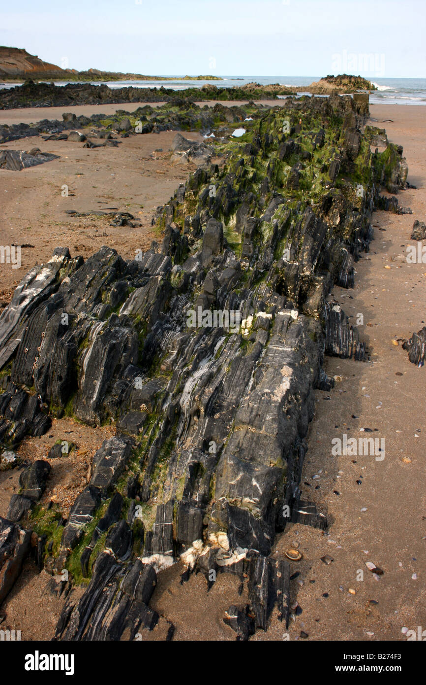 Rock formation on North Beach, Rush, near Dublin Stock Photo - Alamy