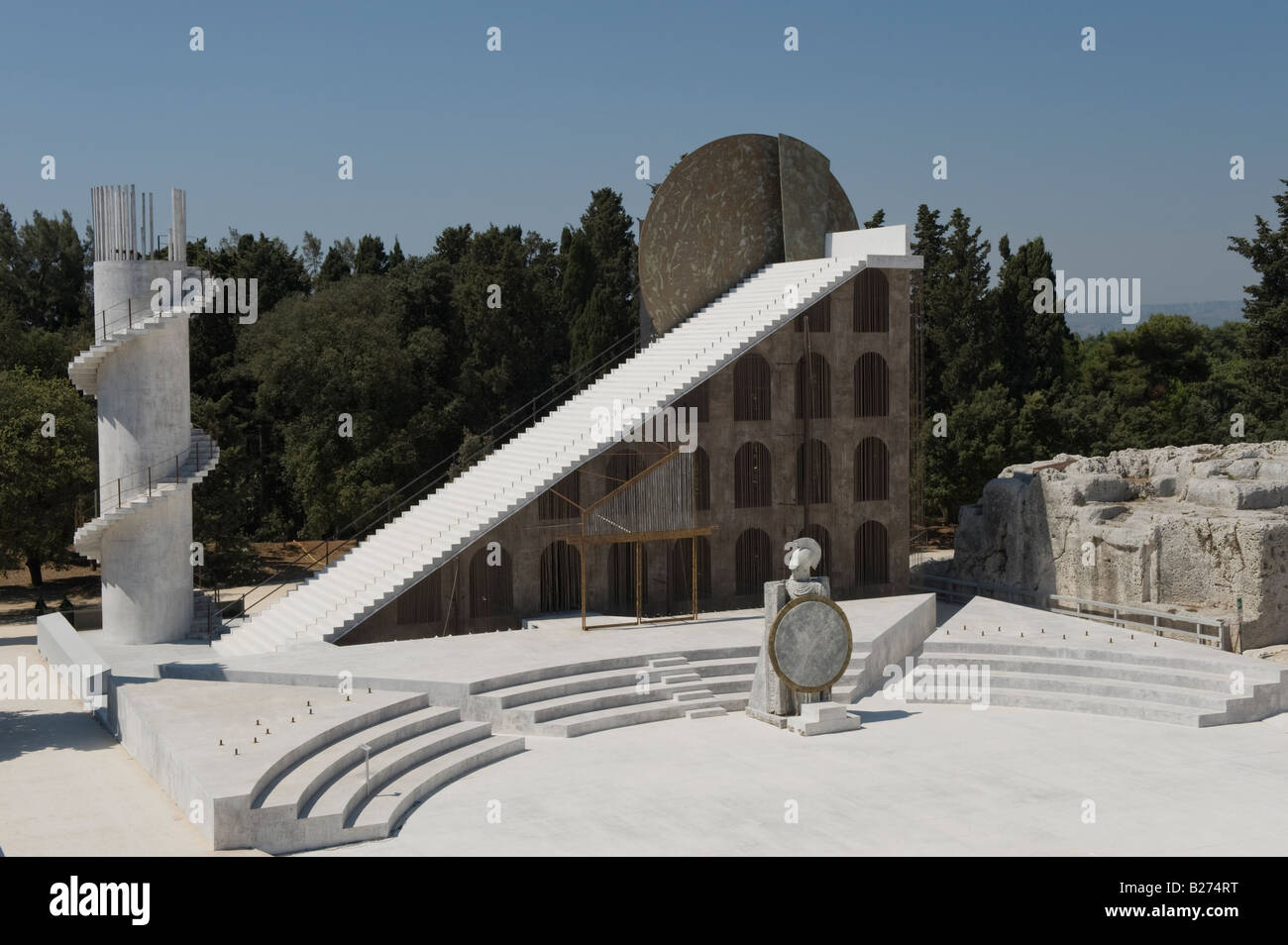 Stage set for 2008 production at Greek Theatre, Syracuse Stock Photo ...