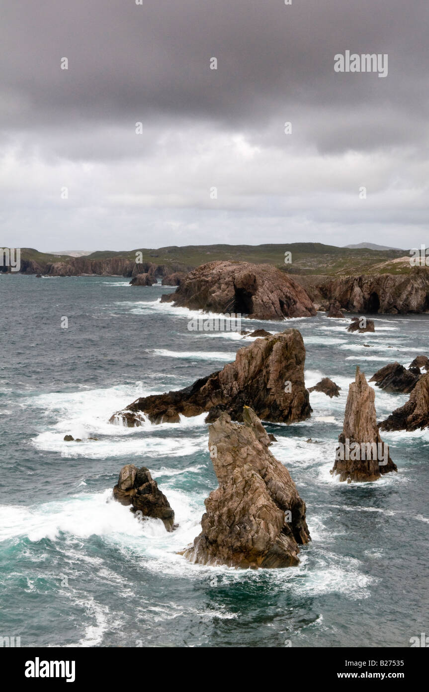 Sea stacks at Mangersta, Isle of Lewis, Hebrides, Scotland, UK Stock ...