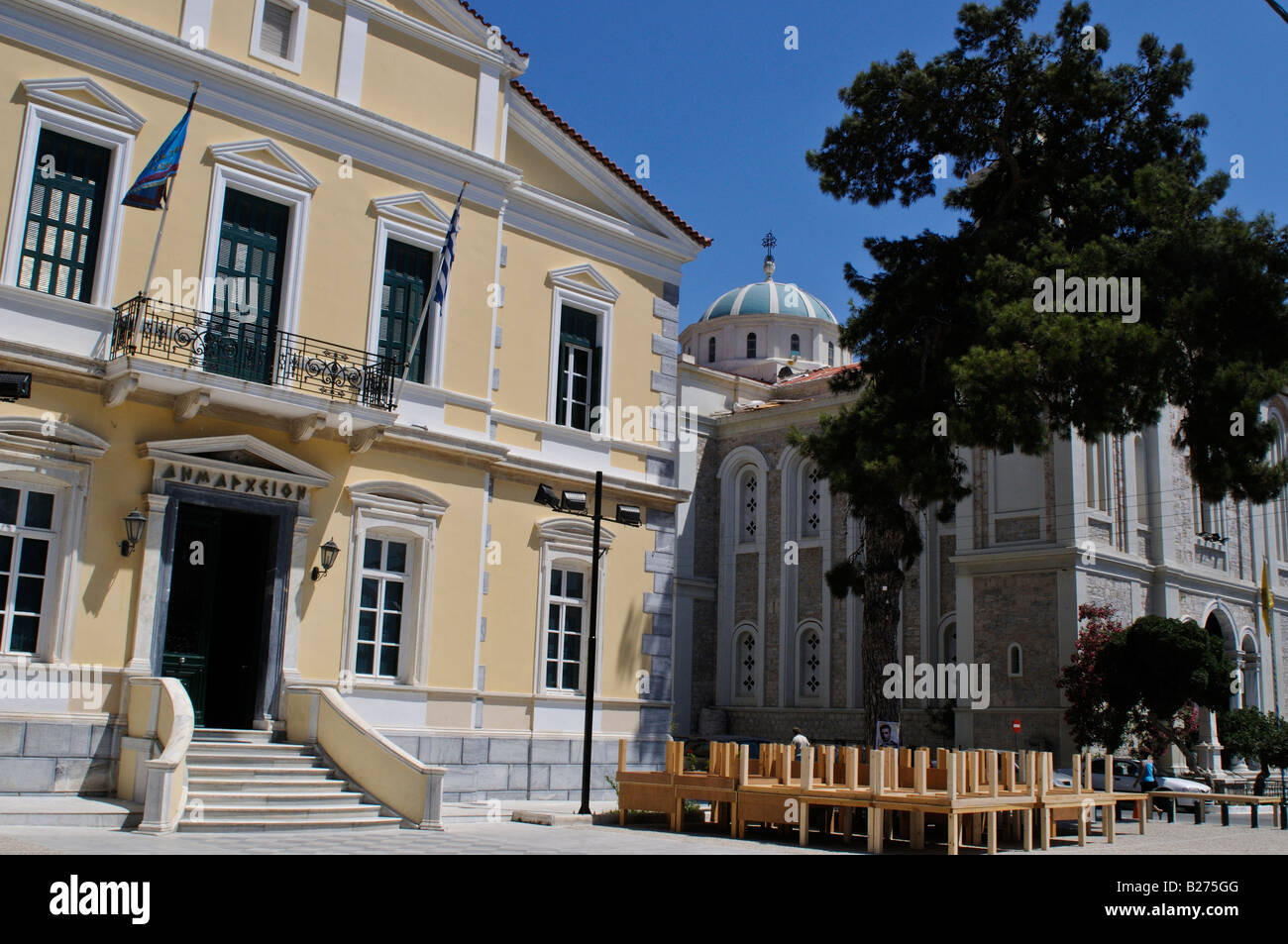 Town Hall Vathy Samos Greece Stock Photo - Alamy