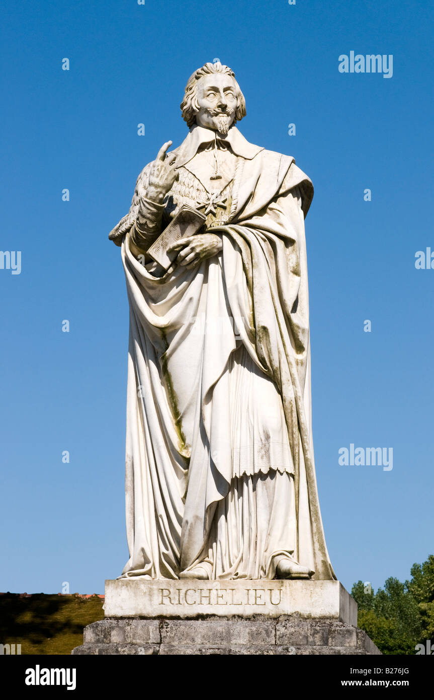 Statue of Cardinal Richelieu - Richelieu, Indre-et-Loire, France Stock ...