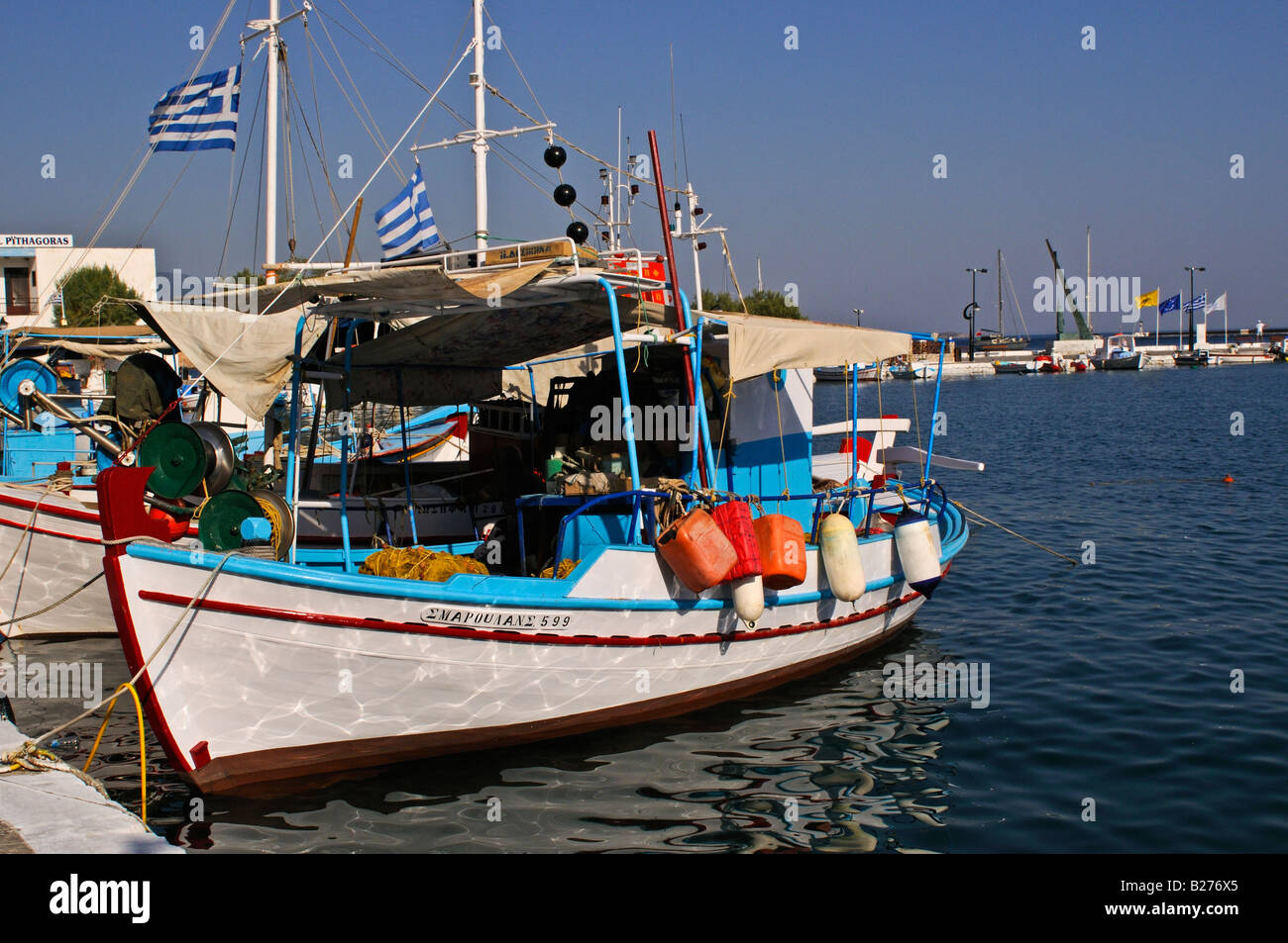 Pythagorio harbour Samos Greece Stock Photo - Alamy