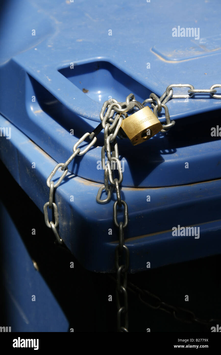 Rubbish container locked padlock chain hi-res stock photography and ...
