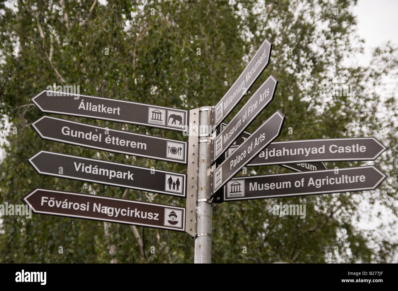 Direction sign to park attractions hi-res stock photography and images ...