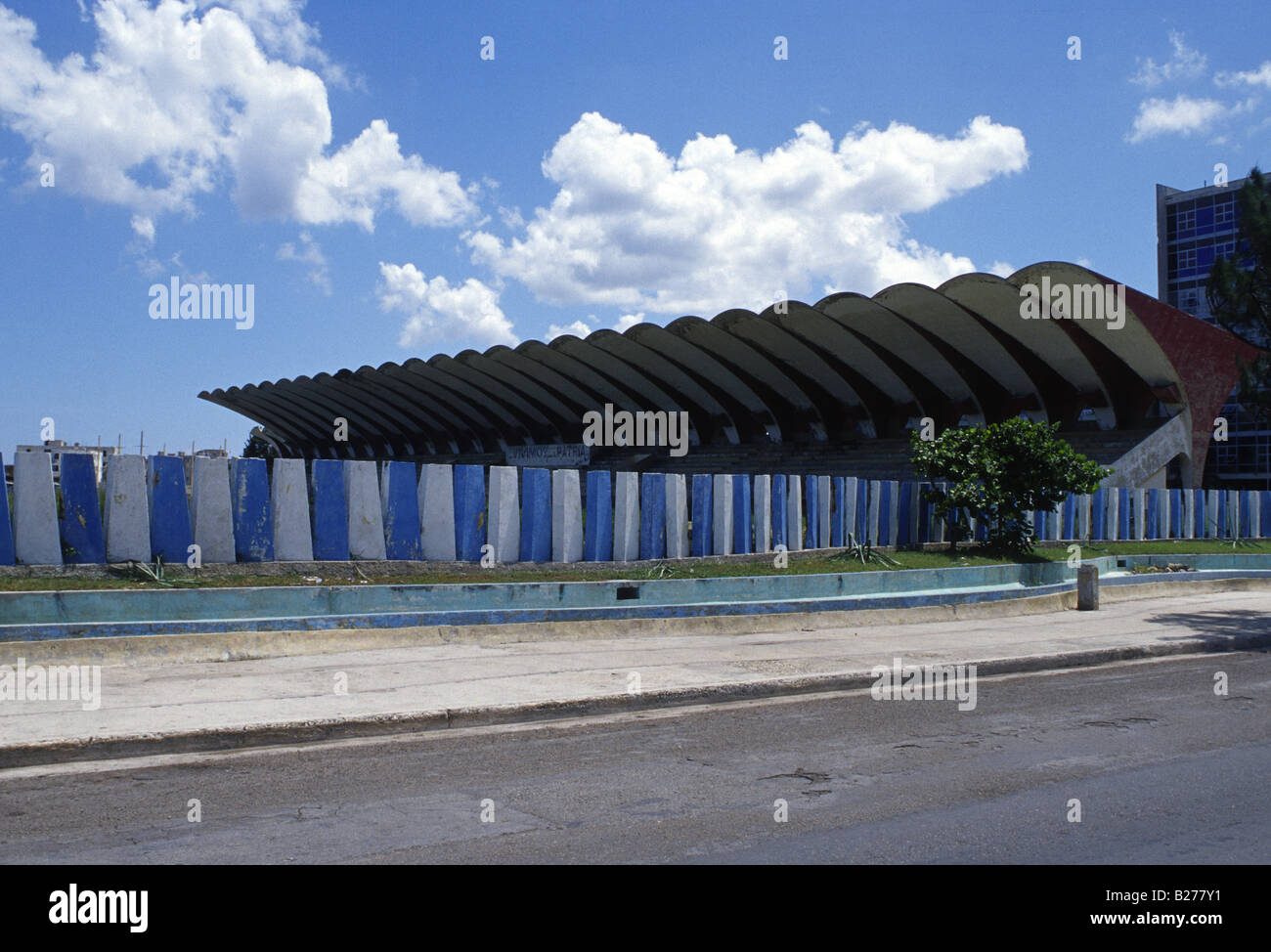 Havana la Habana Cuba Disused concrete stadium on seafront by Malecon ...