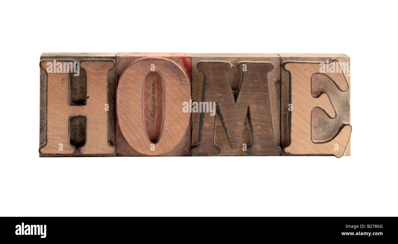 the word 'home' in an old, ink-stained Windsor font Stock Photo - Alamy