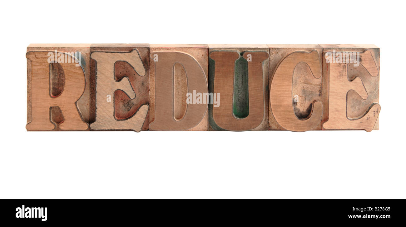 the word 'reduce' in an old, ink-stained Windsor font Stock Photo - Alamy