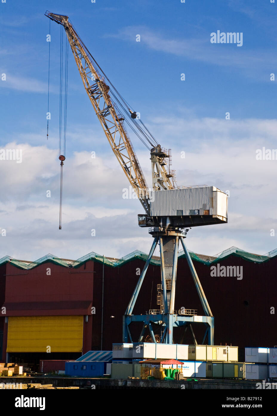 A Crane at BAE Systems shipyard on the River Clyde Govan, Glasgow ...