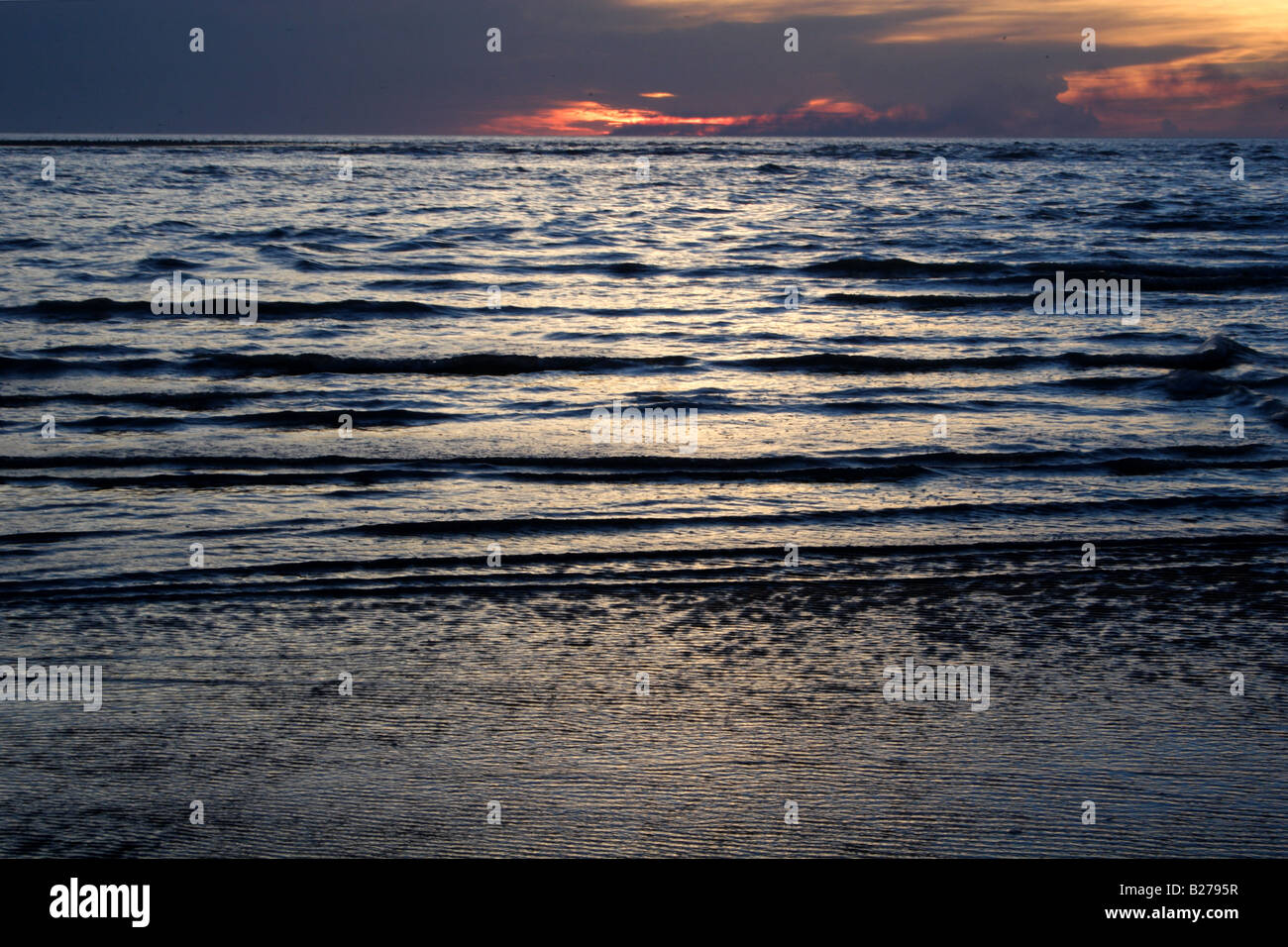 Sunset landscape on the bay 2 Stock Photo - Alamy