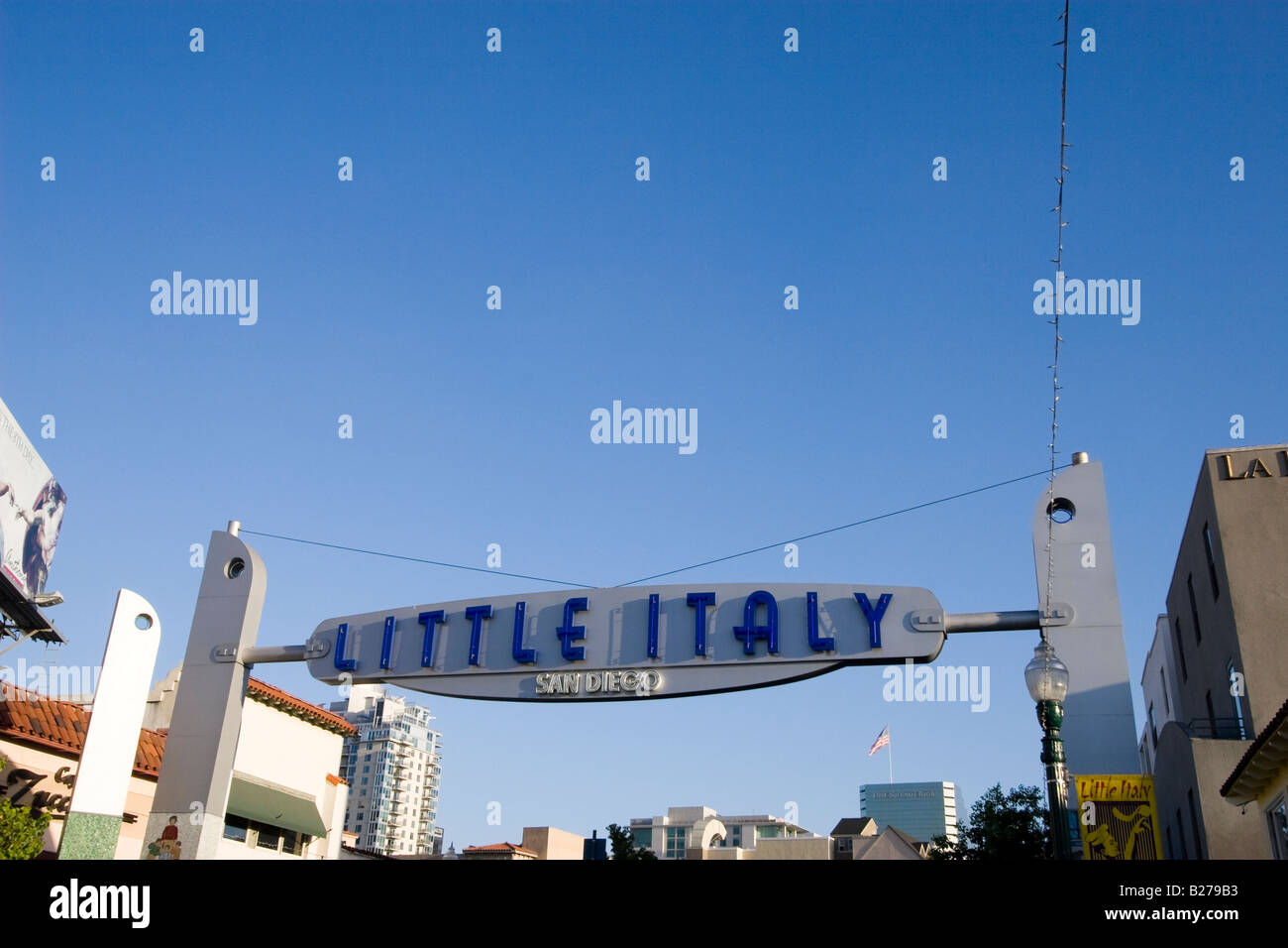 Little Italy marquee sign in San Diego California Stock Photo - Alamy