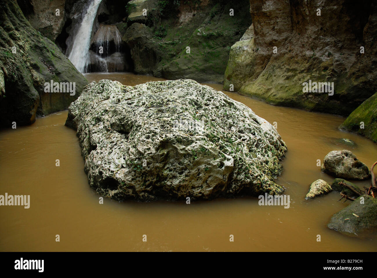 Waterfall and pond in Bassin Bleu protected area, Jacmel, Haiti Stock ...
