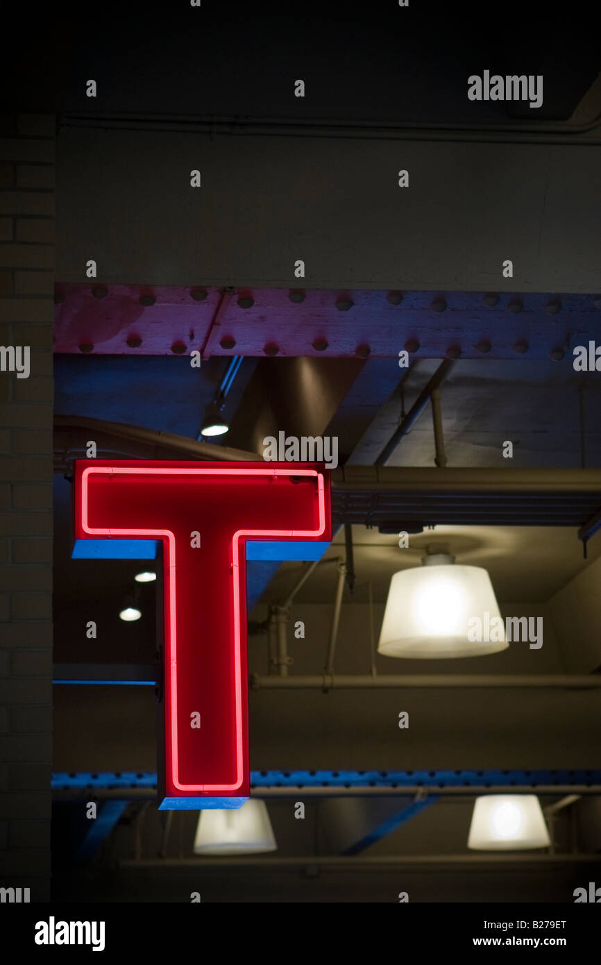 Lighted t sign hi-res stock photography and images - Alamy