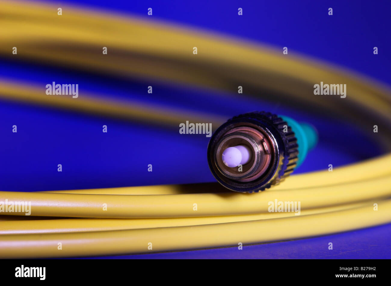 Single mode optical fiber terminated with an FC-type connector Stock ...