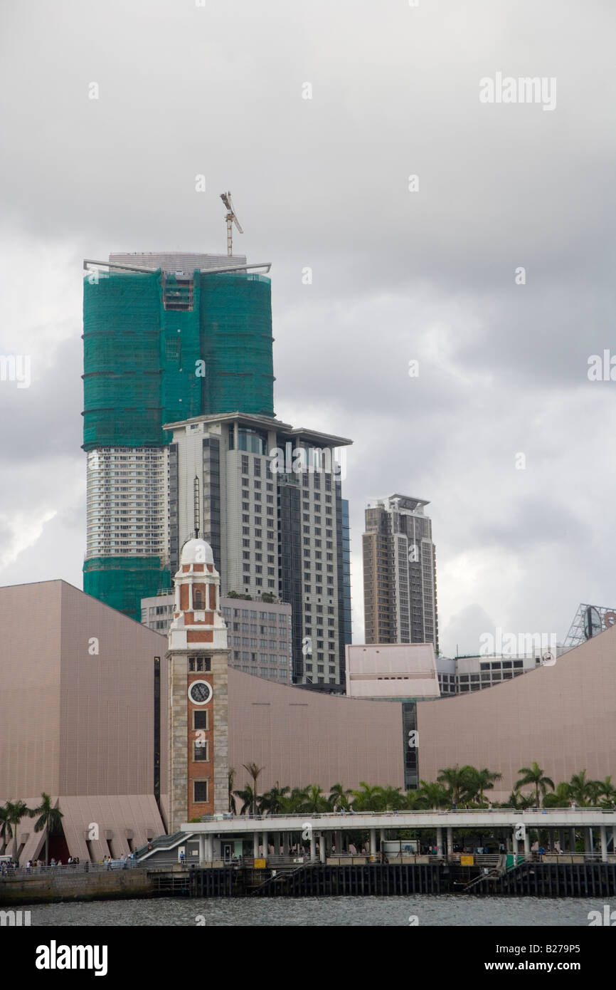 Colonial Clock Tower near the old railway station Tsimshatsui Kowloon ...