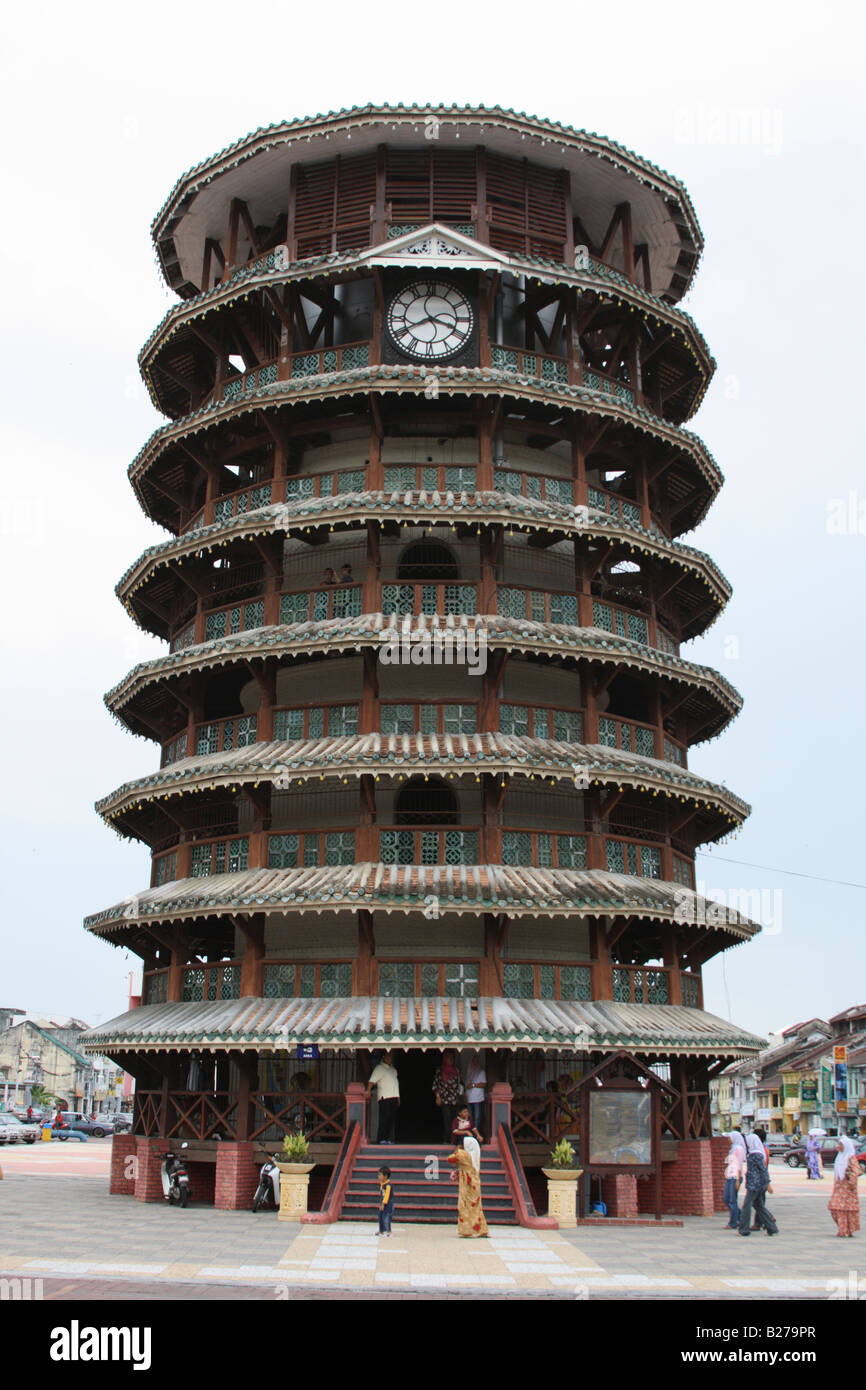 leaning clock tower at Teluk Intan, Malaysia Stock Photo - Alamy