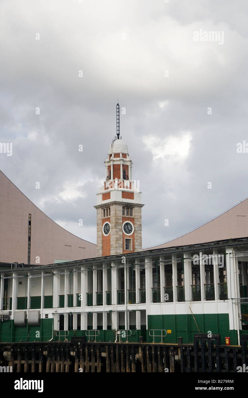 Colonial Clock Tower near the old railway station Tsimshatsui Kowloon ...