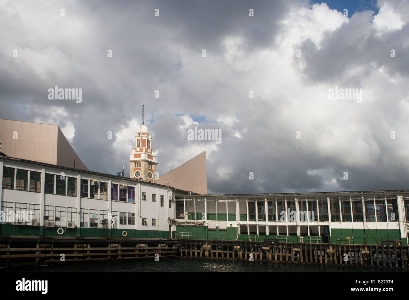 Colonial Clock Tower near the old railway station Tsimshatsui Kowloon ...