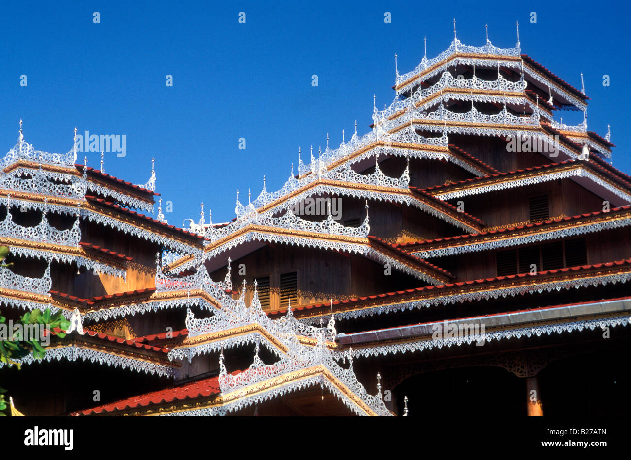 burmese style temple northwest thailand Stock Photo - Alamy