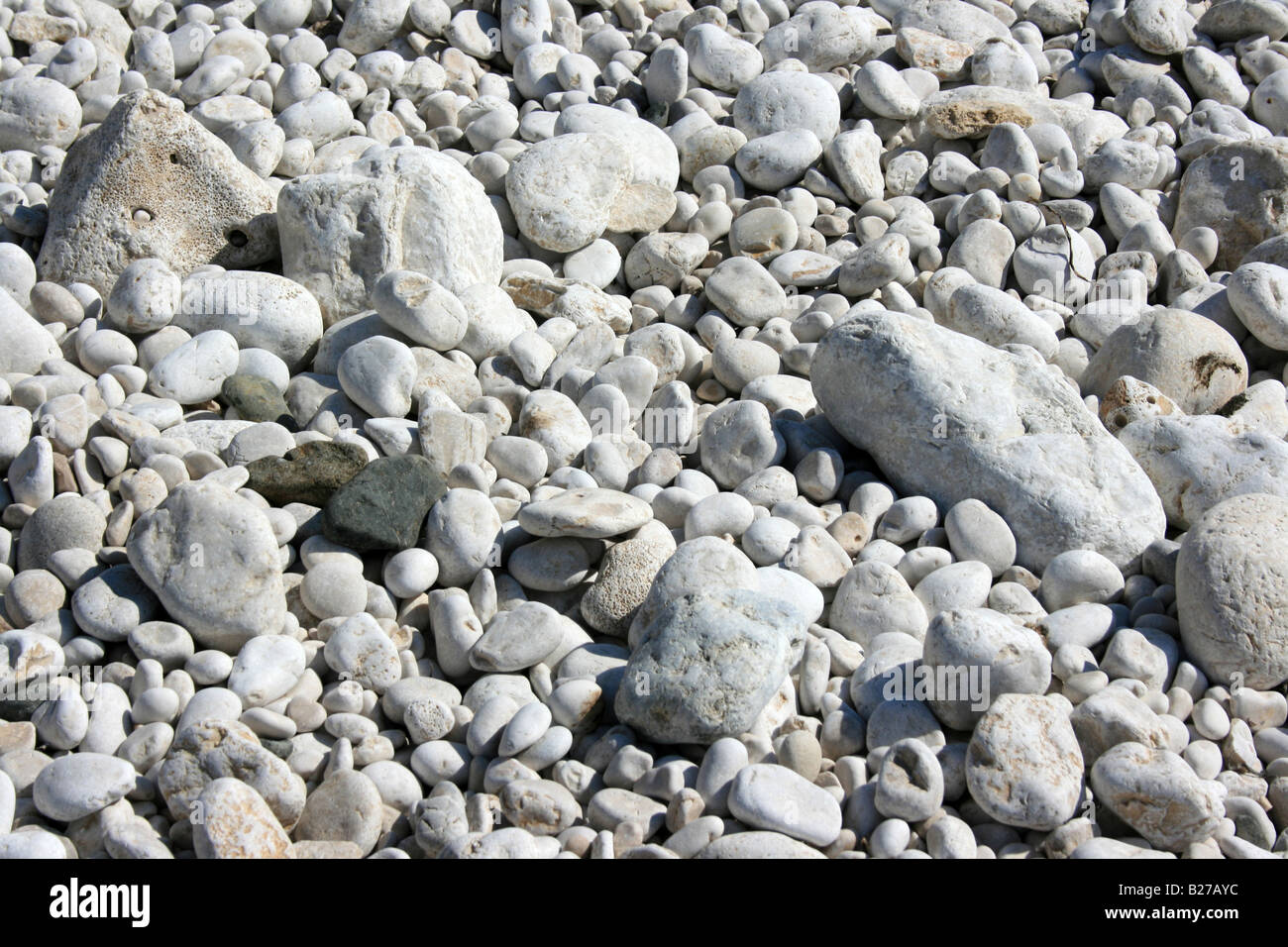 Small grey pebbles on a beach Stock Photo - Alamy