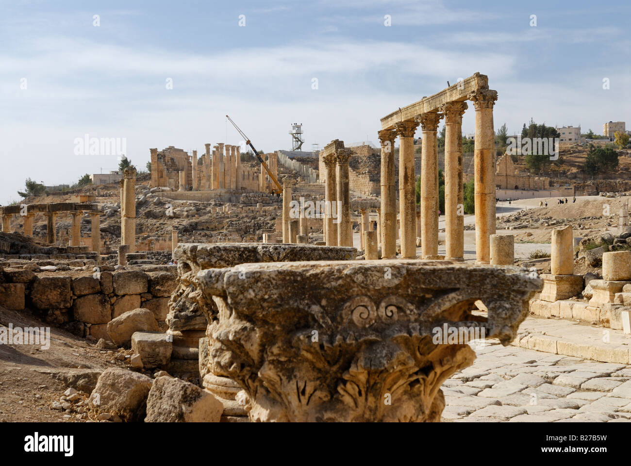 columns of Cardo Maximus in Ruins of Jerash Roman Decapolis city dating ...