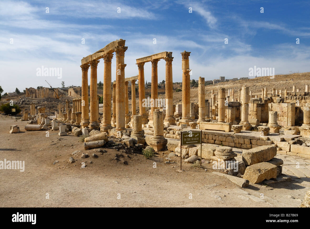columns of Cardo Maximus in Ruins of Jerash Roman Decapolis city dating ...