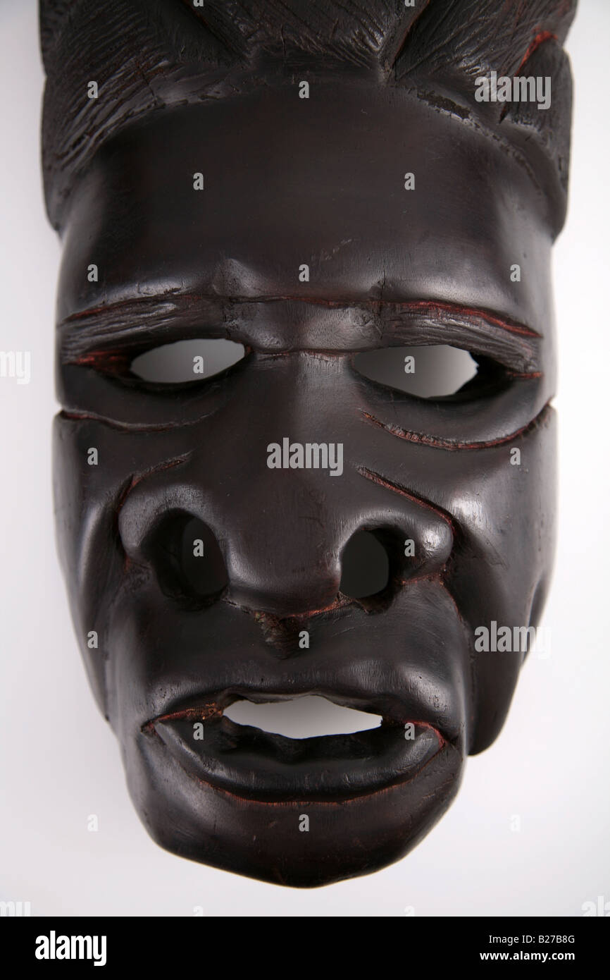 African Mask from Zambia on a white background Stock Photo - Alamy
