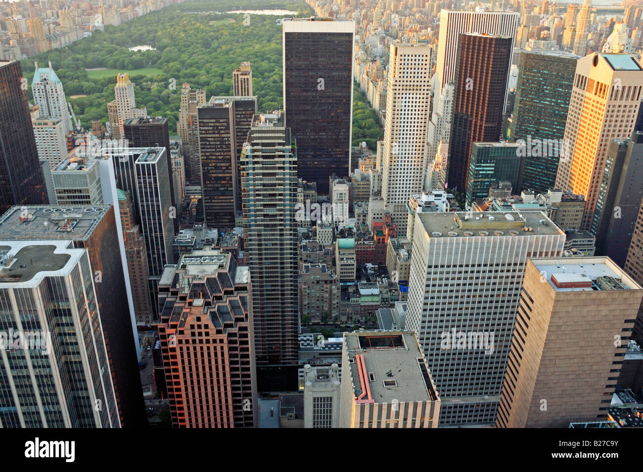Aerial view of Upper Manhattan and Central Park - New York City, USA ...