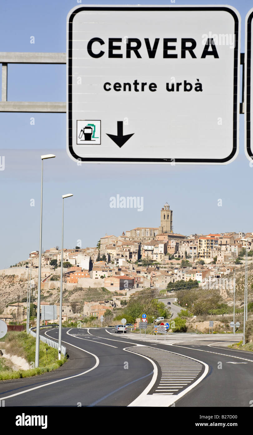 cervera and road sign Stock Photo - Alamy