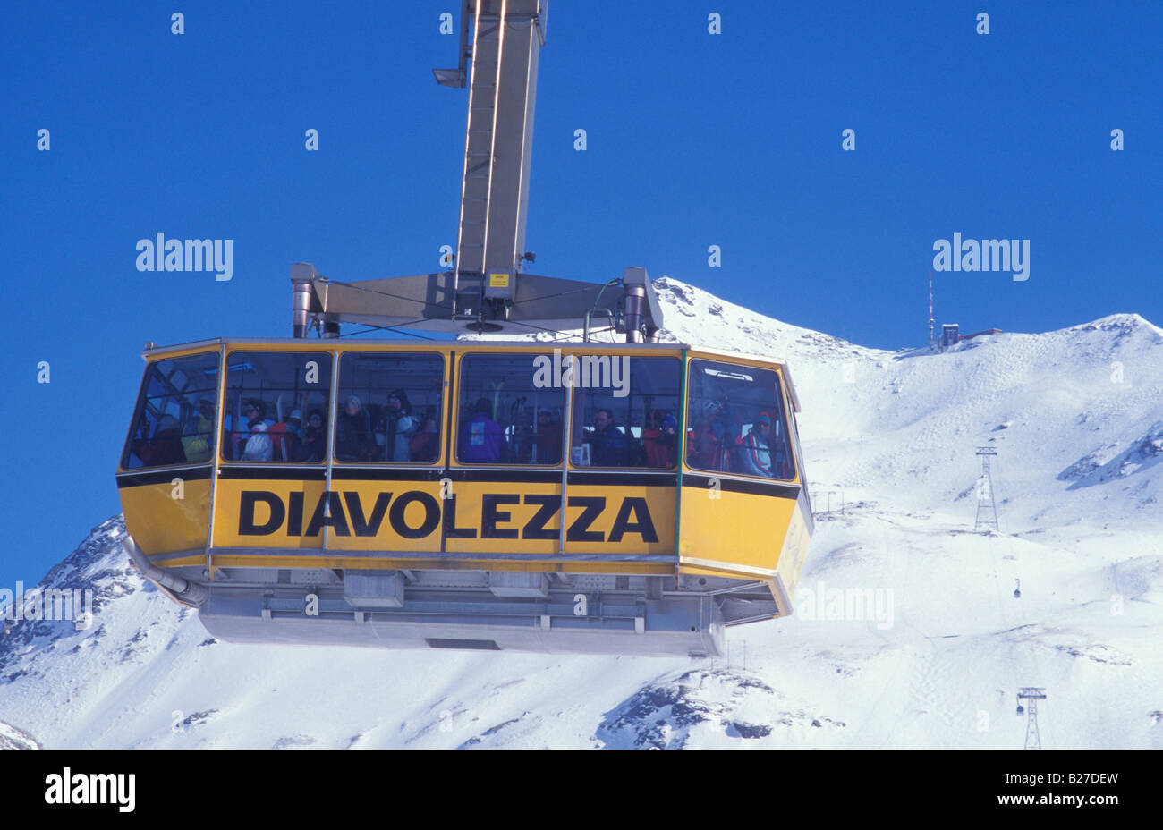 Mountain railway Diavolezza near Pontresina Engadine Grisons ...