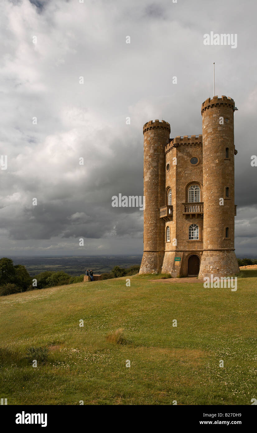 View of the Cotswolds and Broadway tower Stock Photo - Alamy
