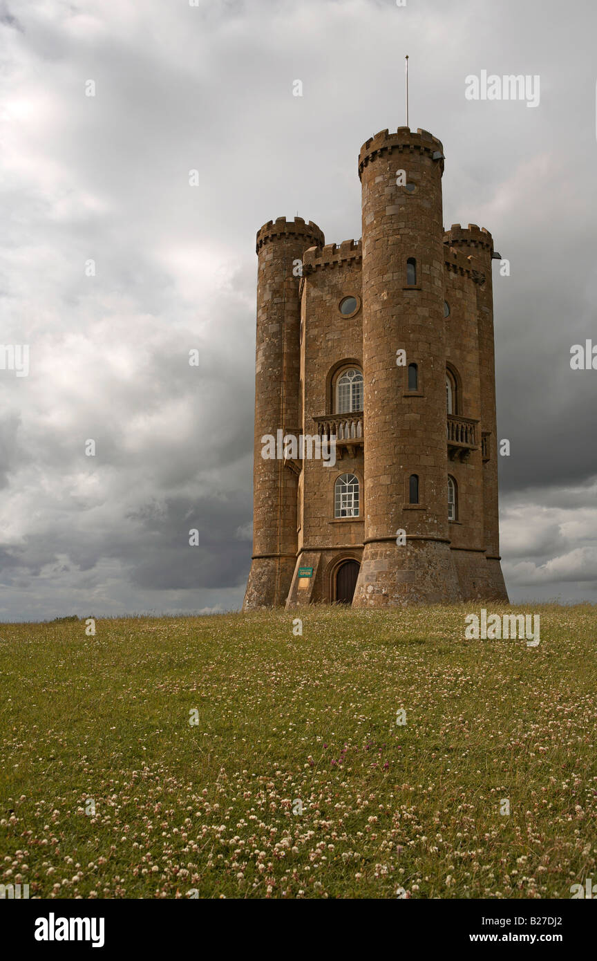 View of the Cotswolds and Broadway tower Stock Photo - Alamy