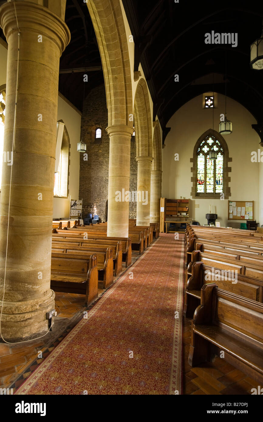 UK Tyne and Wear Sunderland Monkwearmouth St Peters Church interior one ...