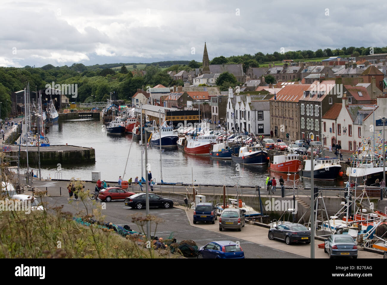 Overview of Eyemouth Harbour Stock Photo - Alamy