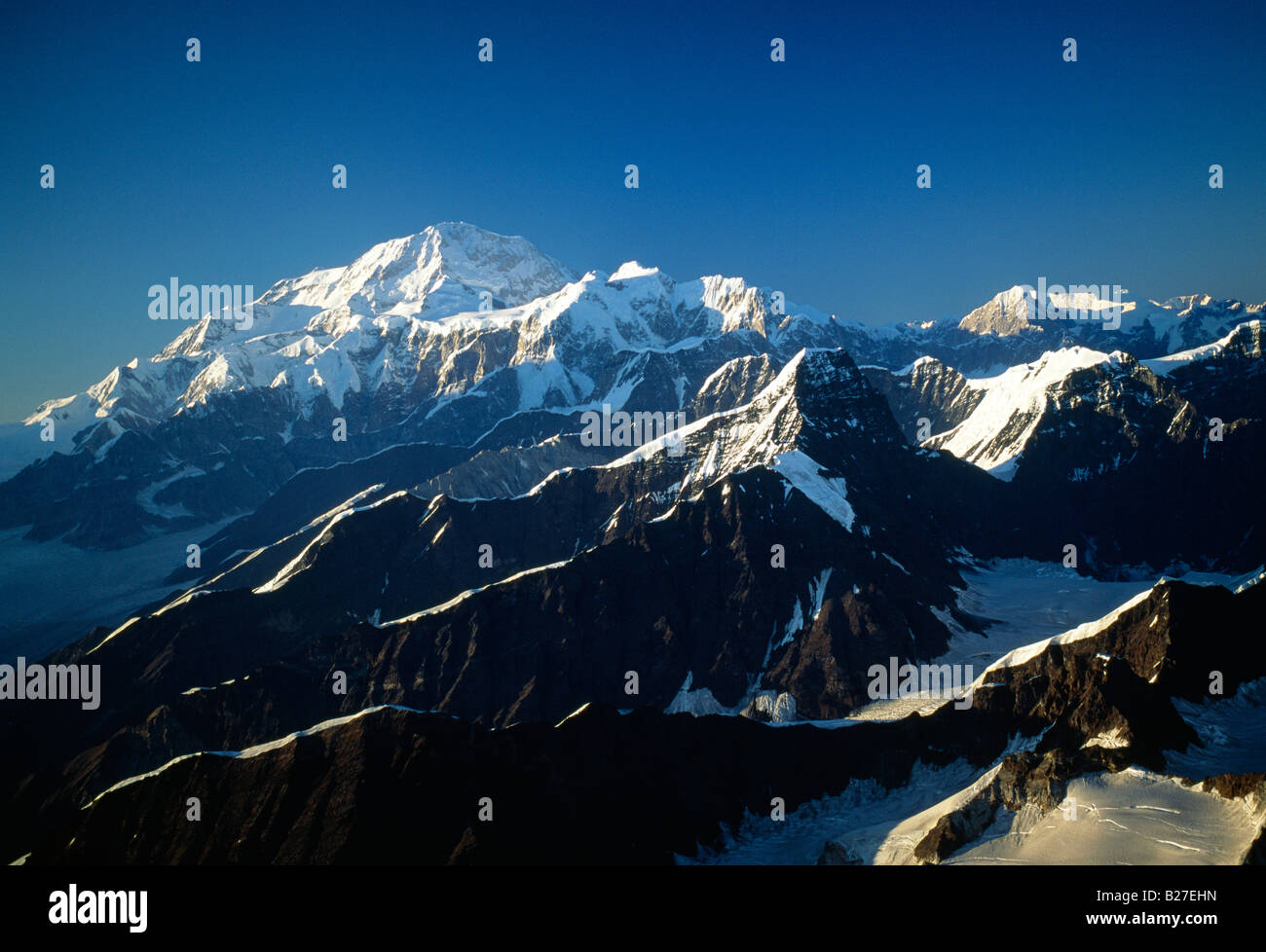 AERIAL VIEW OF MT. MCKINLEY (DENALI), 20,320'; HIGHEST POINT NORTH ...