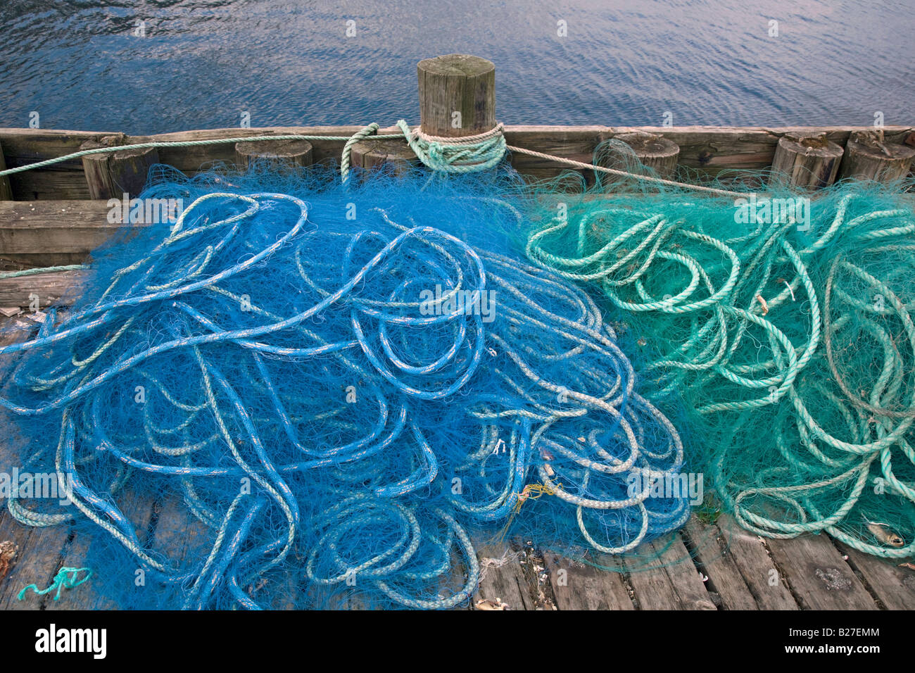 Bundle of fishing nets. At Gjemnes on the northwest coast of Norway ...
