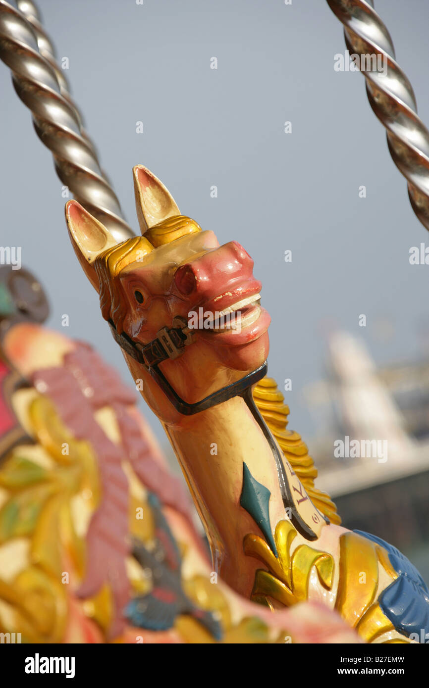 City of Brighton and Hove, England. Carousel horse amusements on ...