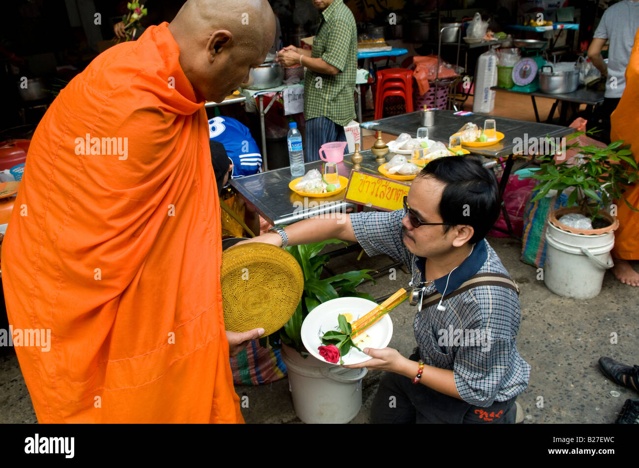 Buddhist monks blessing the people Stock Photo - Alamy