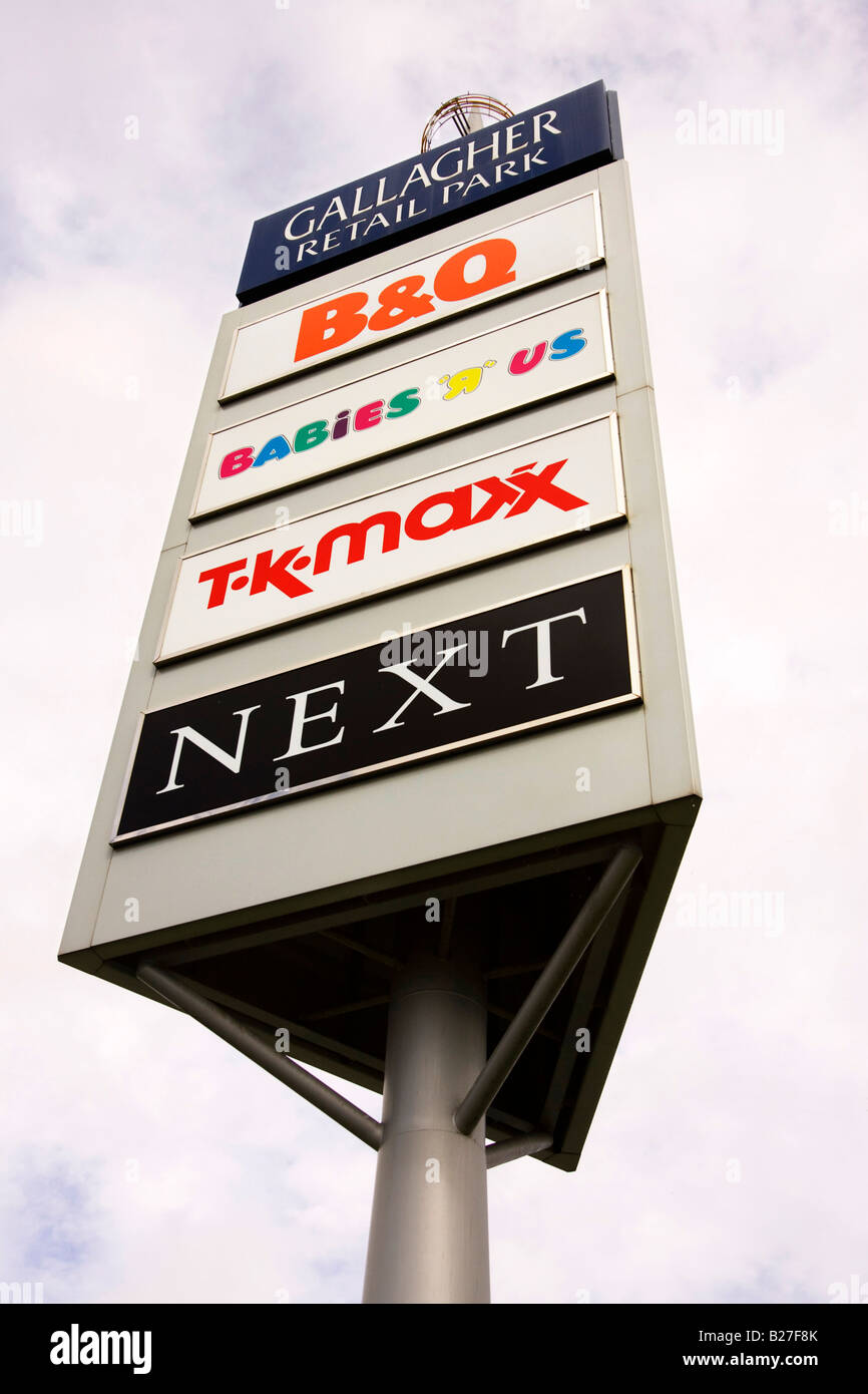 retailer sign at Gallagher Retail Park, Scunthorpe Stock Photo - Alamy