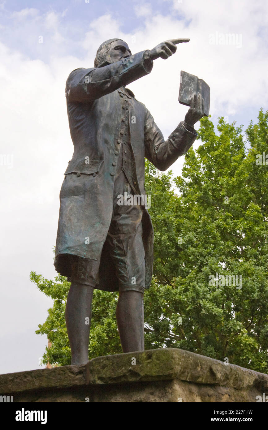 bronze statue of John Wesley in Epworth, North Linconshire, UK Stock ...