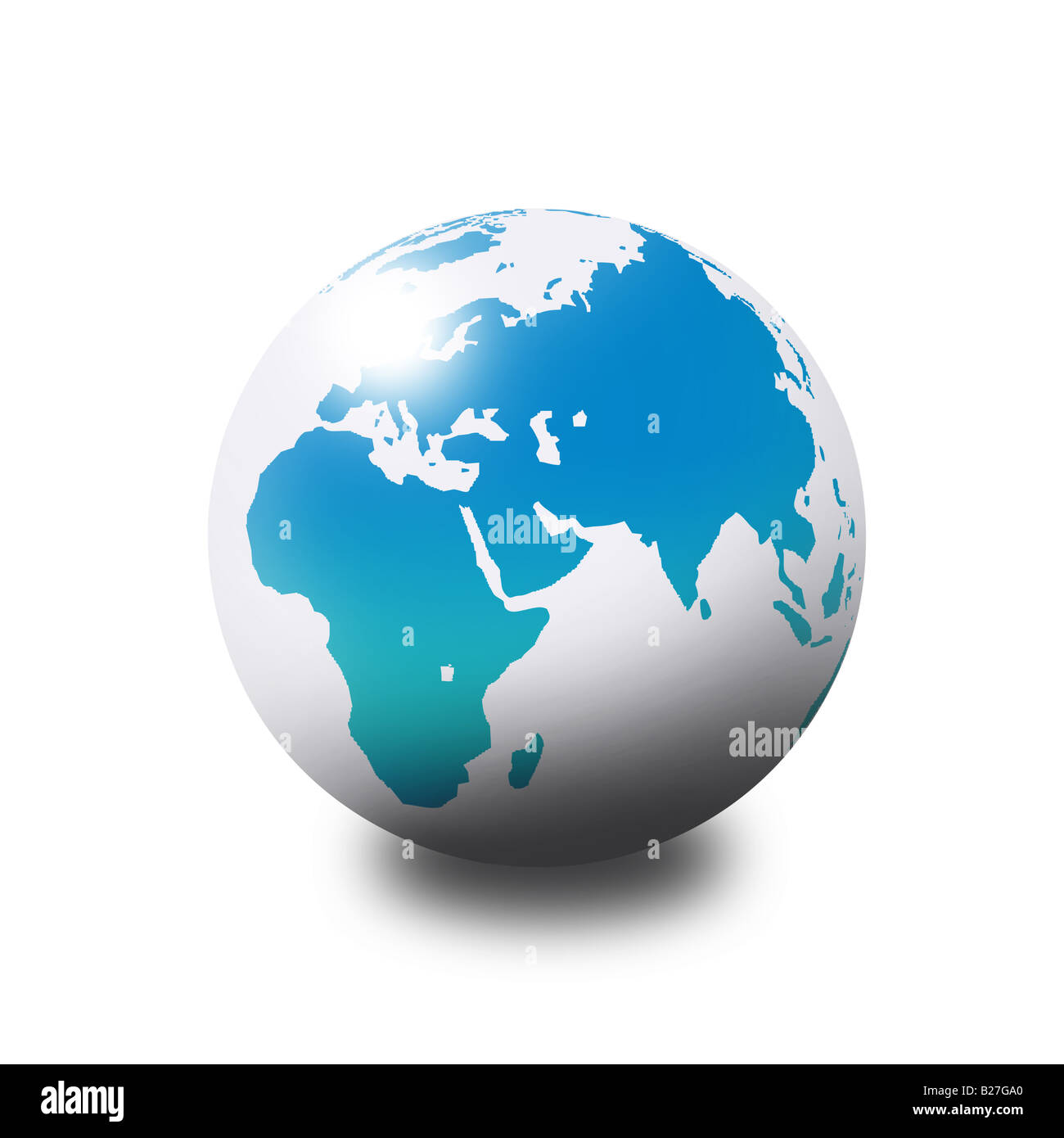 earth with shadow on white background Stock Photo - Alamy