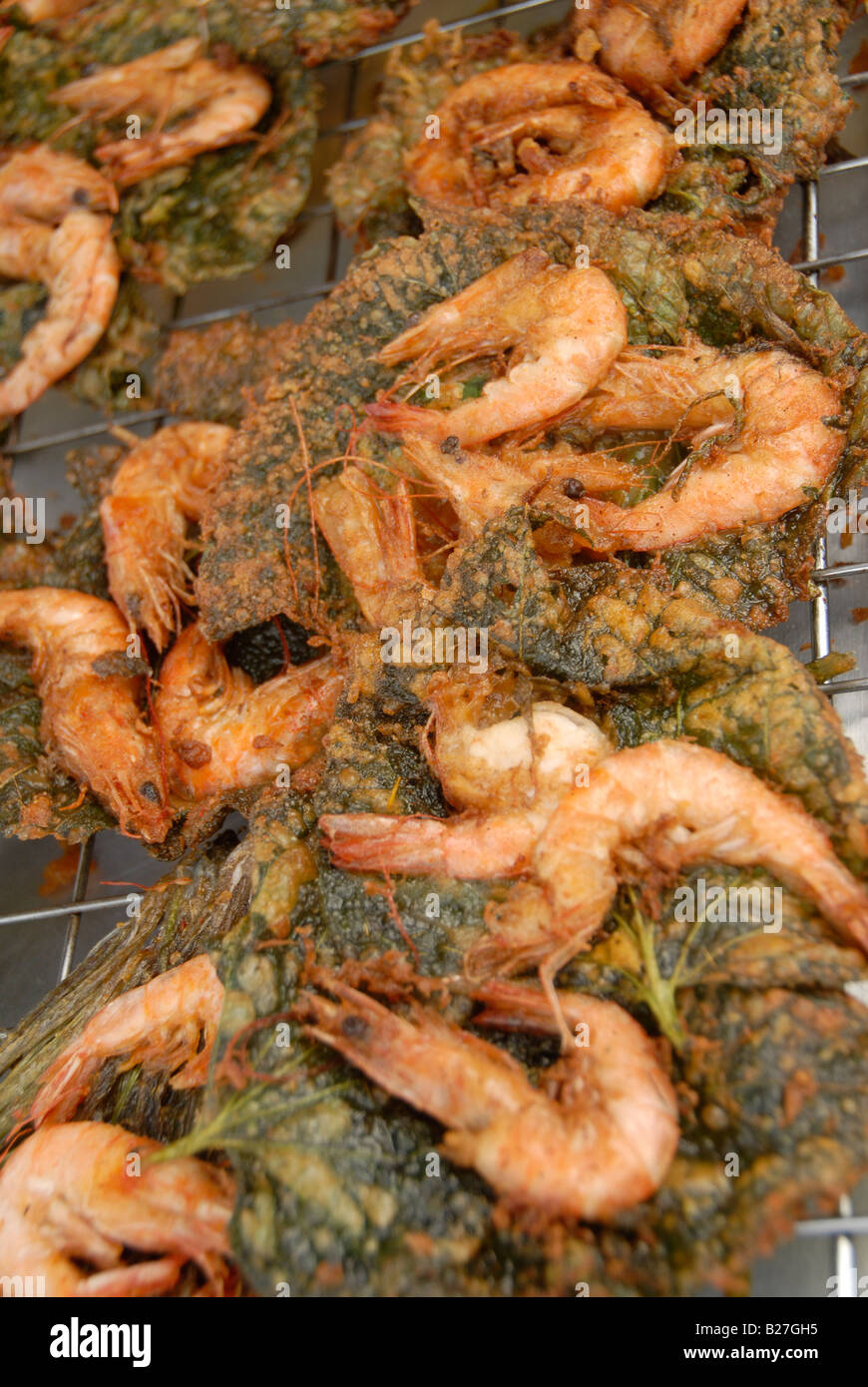 deep fried prawns, thai style, bangkok ,thailand Stock Photo - Alamy