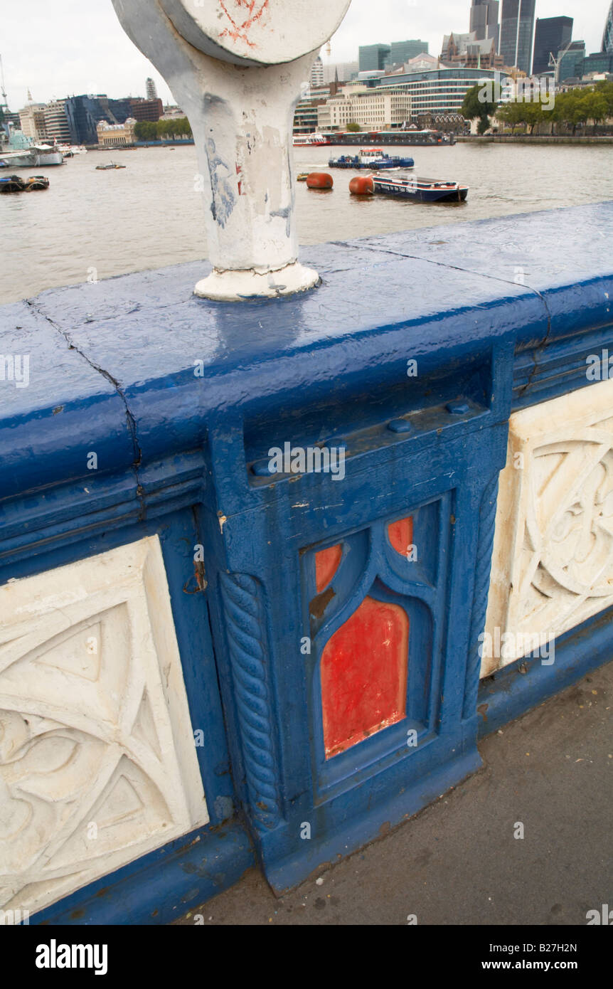 Tower Bridge was painted in Red, White and Blue paint for the Queens ...