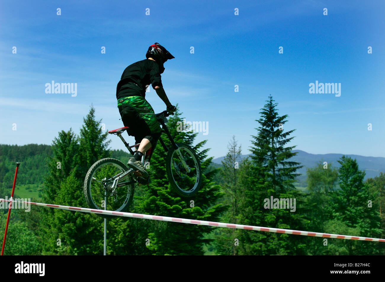 freedom of freeride riding on the mountain biking Stock Photo - Alamy
