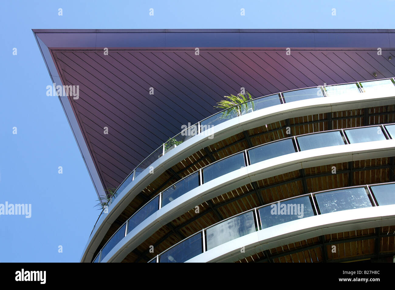 Modern balcony in apartment block Stock Photo - Alamy