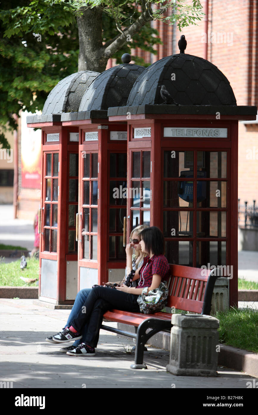 LTU Lithuania Kaunas Public phone cells Stock Photo - Alamy