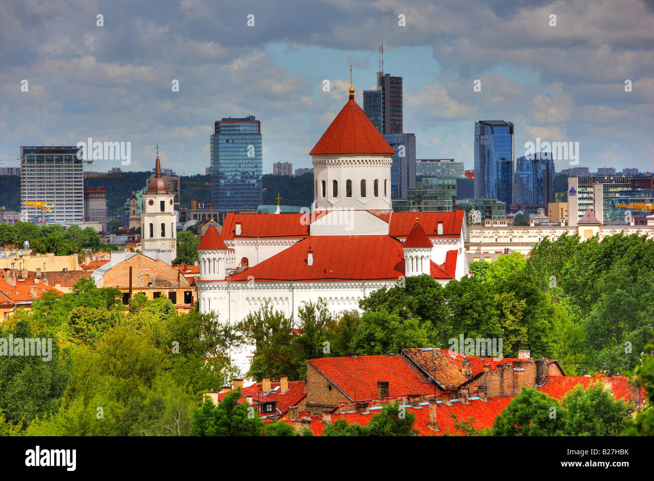 LTU Lithuania Capital Vilnius Skyline cityview of the oldtown and ...