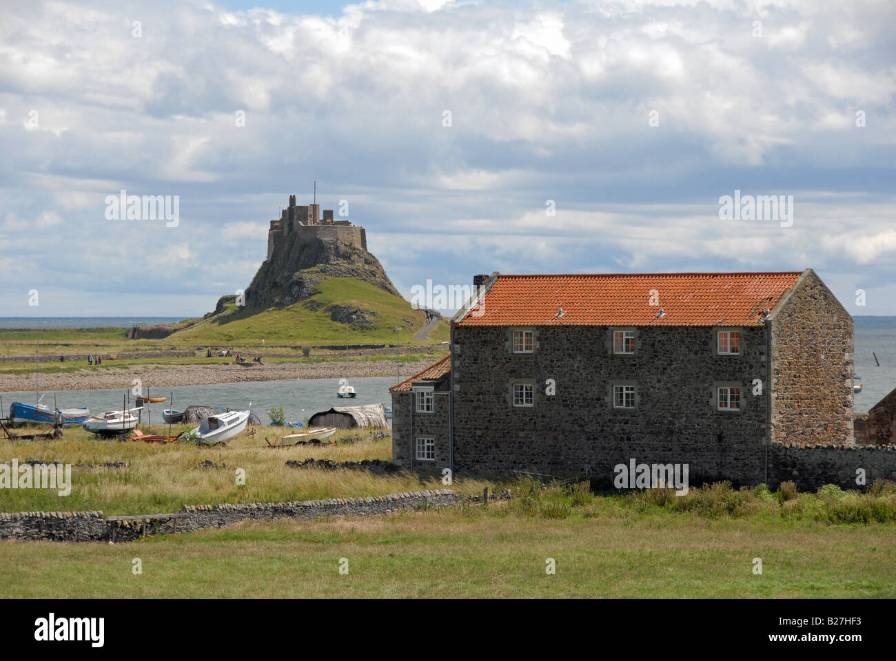 Holy Island Castle Stock Photo - Alamy