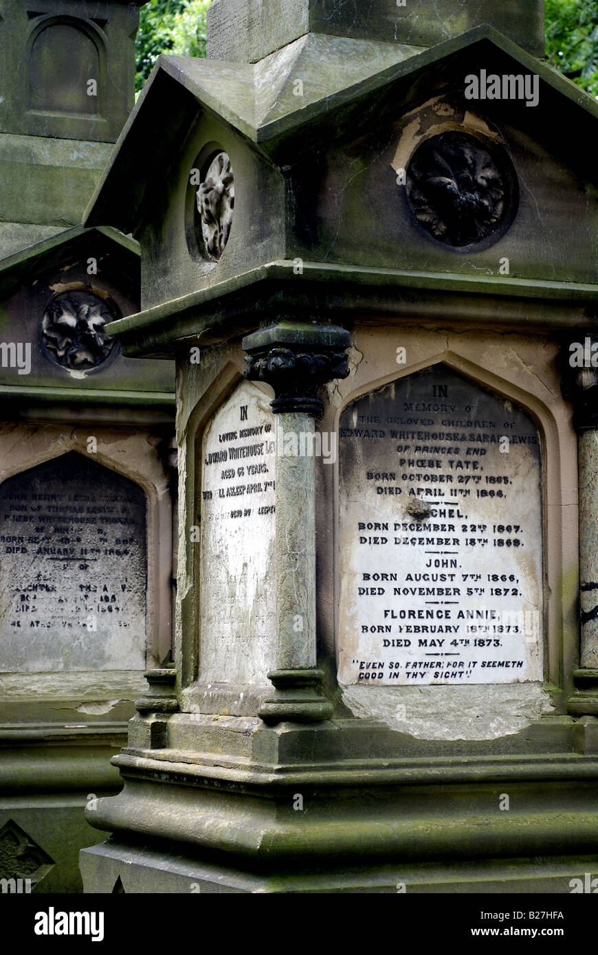 Victorian gravestones in Christ Church churchyard, Coseley, West ...